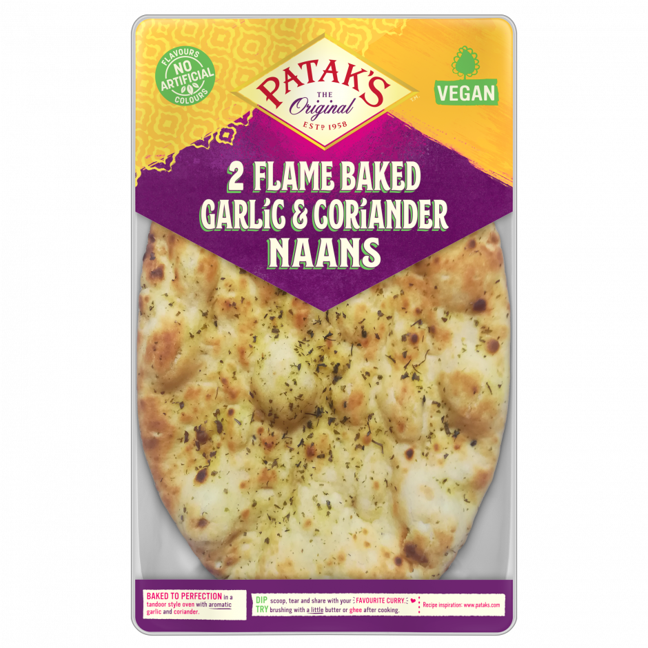 Patak's Flame Baked Garlic & Coriander Naans