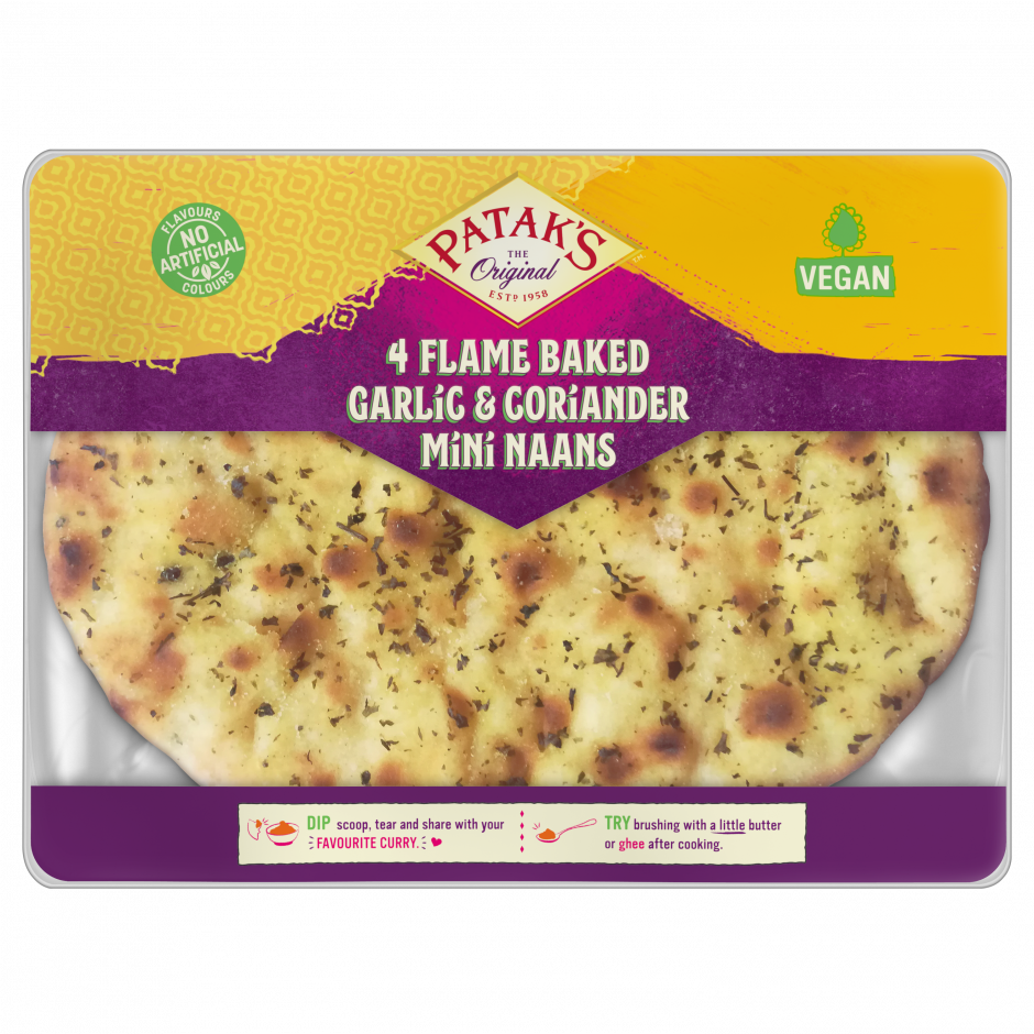Patak's Flame Baked Mini Garlic & Coriander Naans